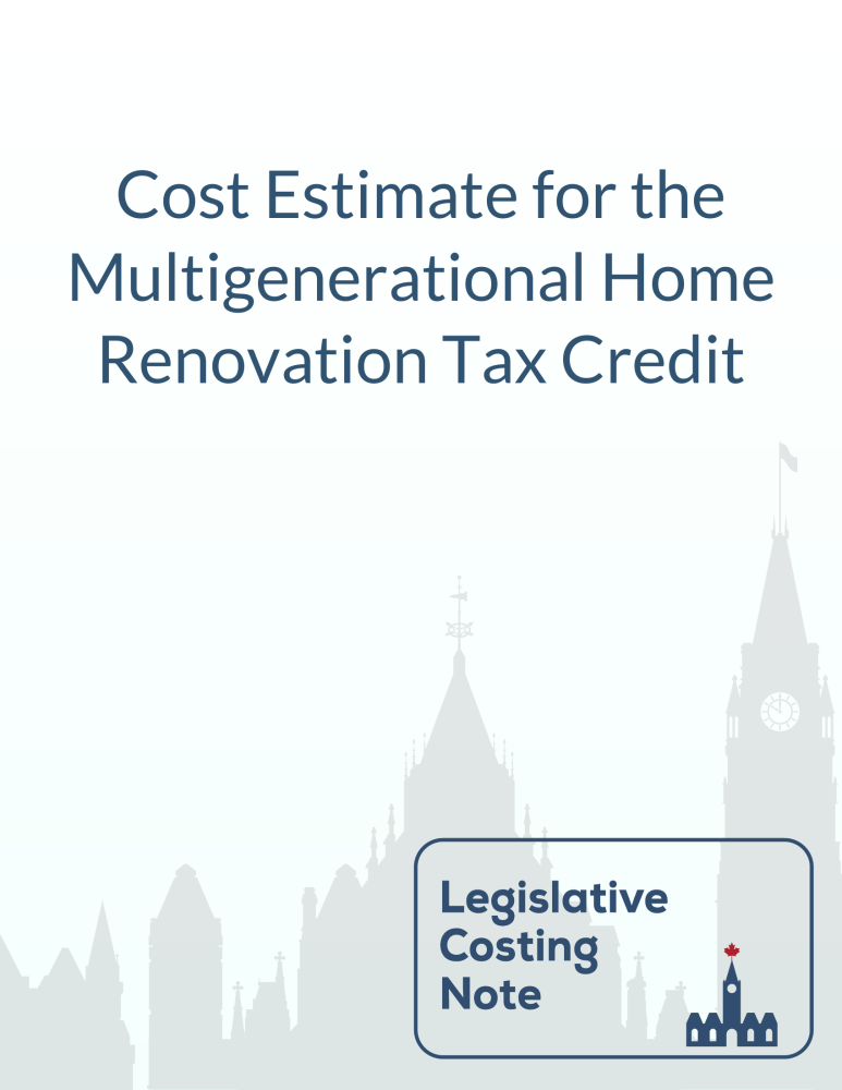 Cost Estimate For The Multigenerational Home Renovation Tax Credit