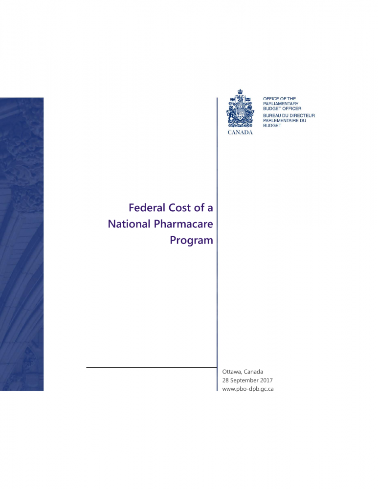 Federal Cost of a National Pharmacare Program