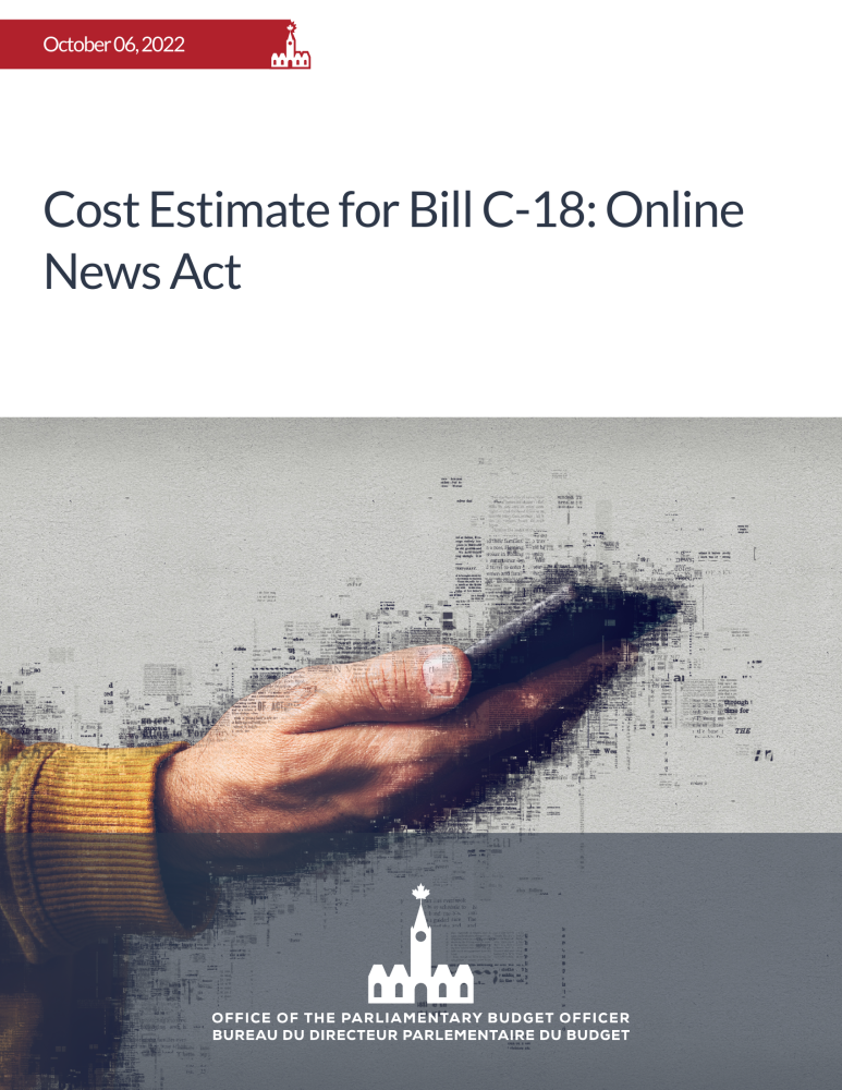 Cost Estimate for Bill C-18: Online News Act